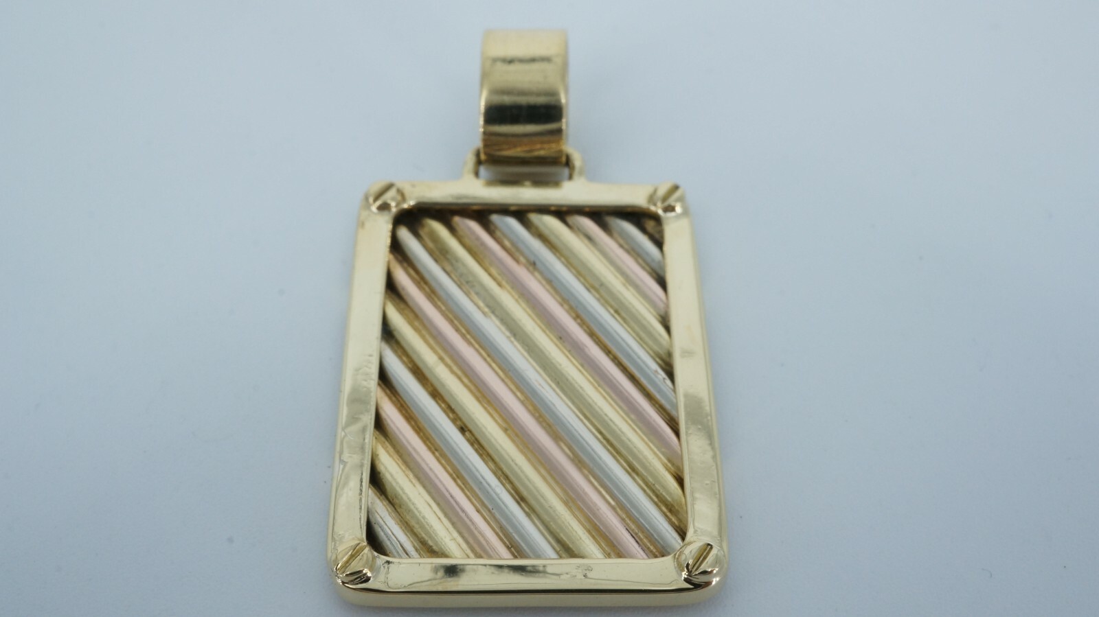 18k Multi-Tone Gold Box Pendant | eBay