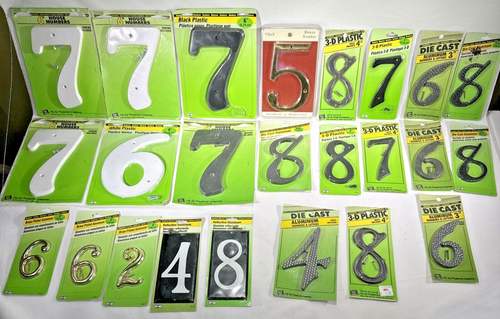 LOT OF Hy-Ko Random Plastic/metal Reflective House Numbers Set Of 24 ...