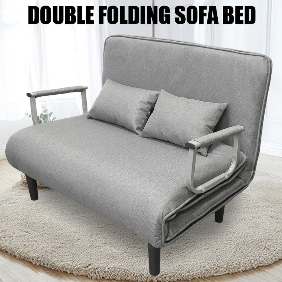 190CM Double Fabric Sofa Bed Sleeper Couch Sofabed Settee Recliner Beds ...