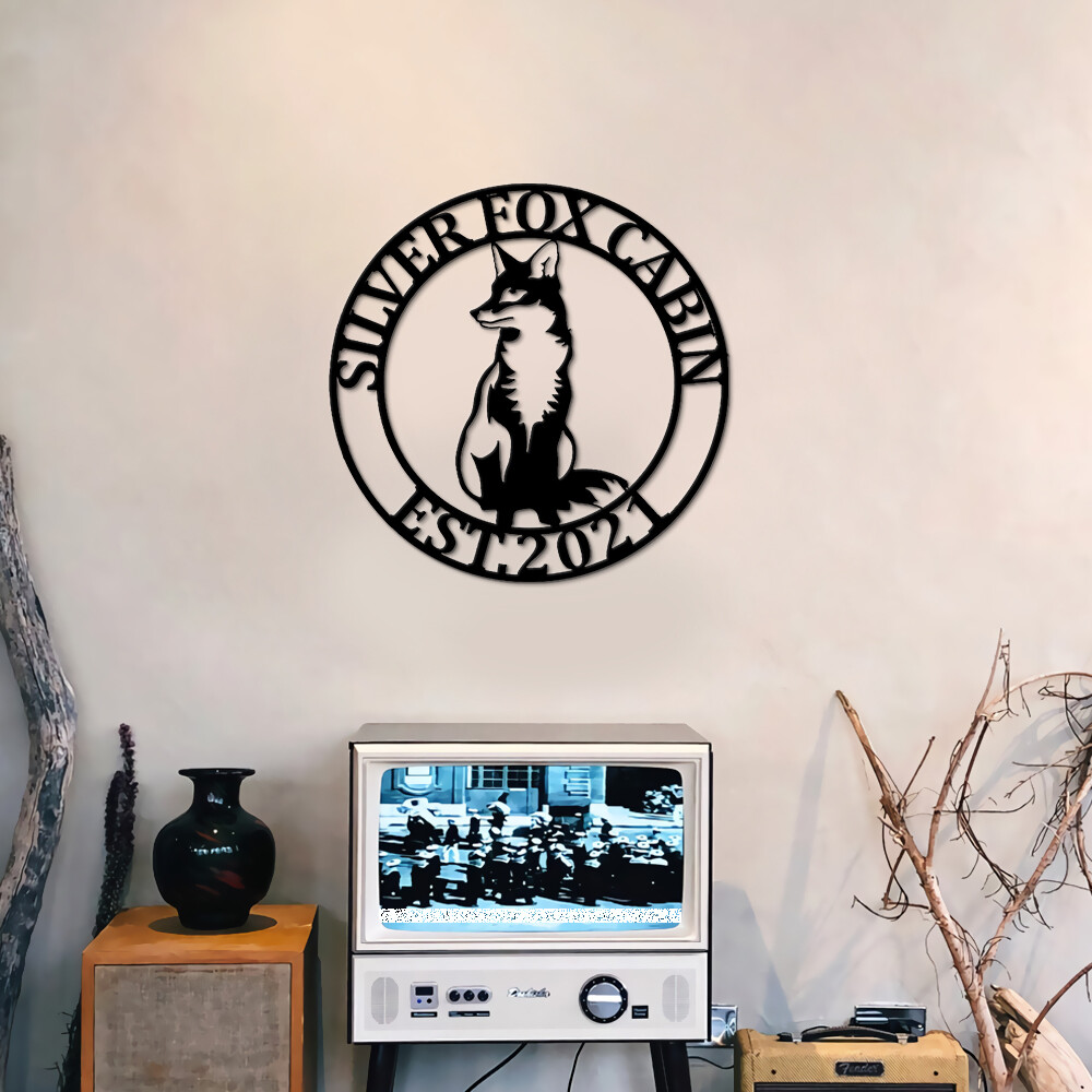 Personalized Fox Metal Sign, Fox Cabin Wall Art Decor Fox Sign | eBay