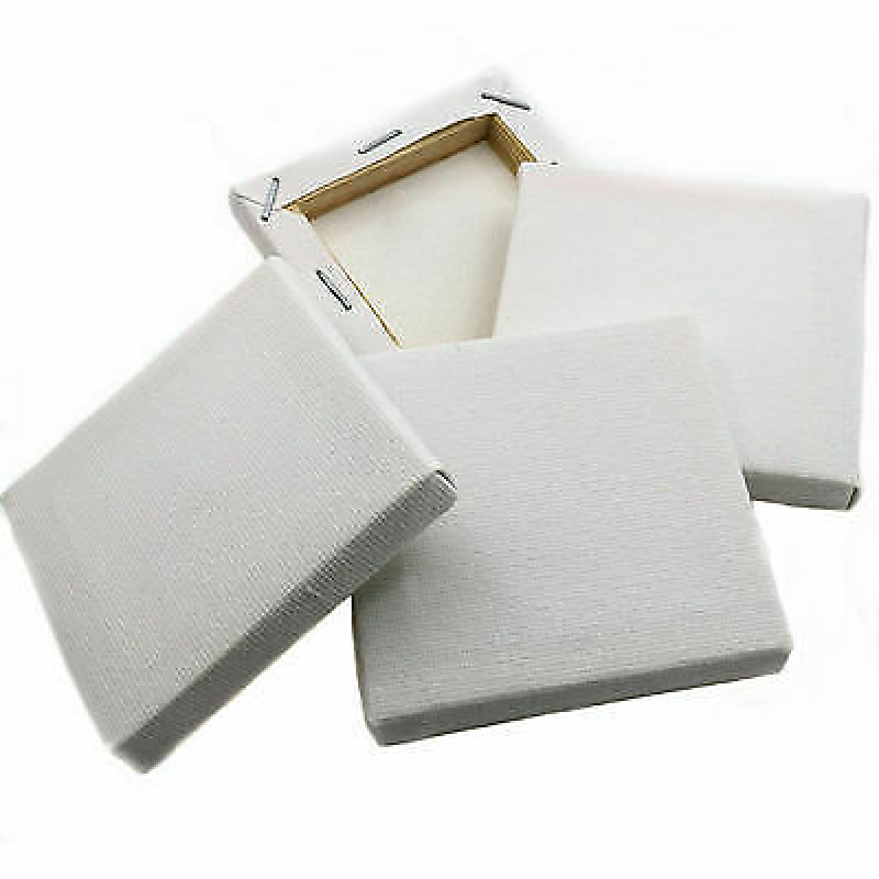 Square Blank Artist Canvas Art Board Plain Painting Stretched Framed ...