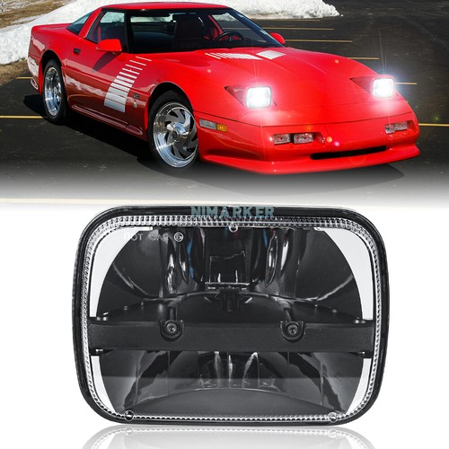 For Chevy Corvette C4 1984-1996 Black 5X7/7X6" LED Headlight H4 Hi/Lo ...