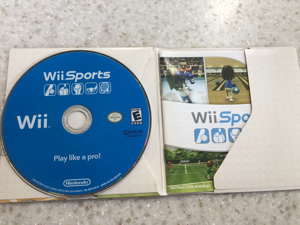 WII SPORTS disc, SLEEVE AND MANUAL NINTENDO WII SYSTEM CONSOLE GAME NES ...
