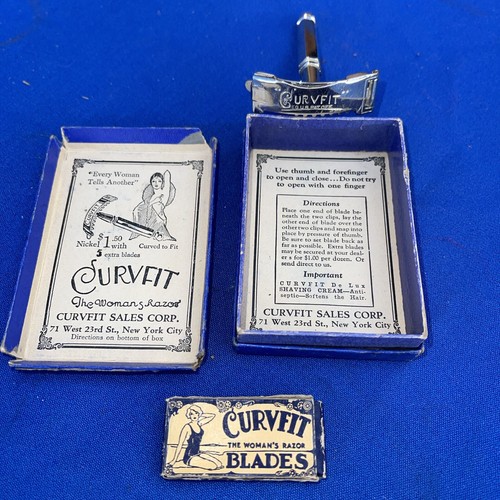 Curvette Woman's Curved Razor with Box, Directions - VINTAGE Xtra ...