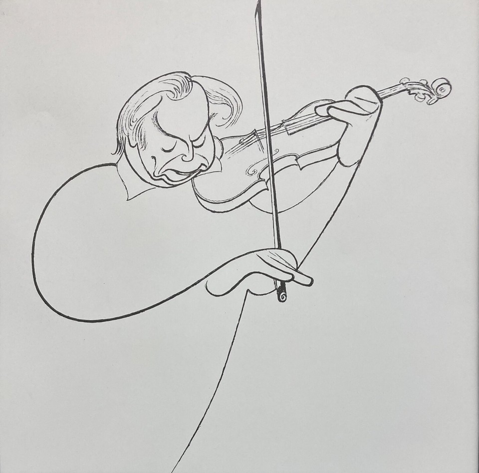 Al Hirschfeld "Isaac Stern 1989" CUSTOM FRAMED ART Caricature Music ...