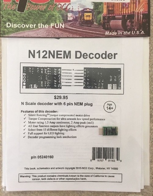 Nce 0160 N Four Function Decoder 6-pin for sale online | eBay