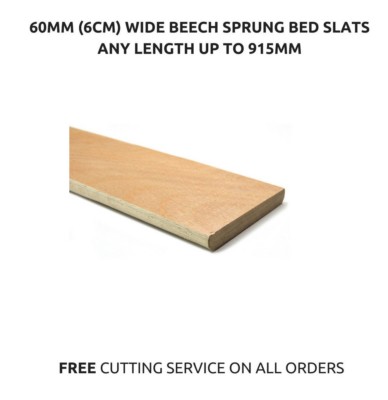 60mm 6cm Wide Beech Replacement Curved Wooden Bent Sprung Bed Slats ...