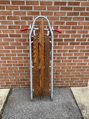 Vintage Duralite Racer Aluminum Wood Snow Sled Power Steering Child ...