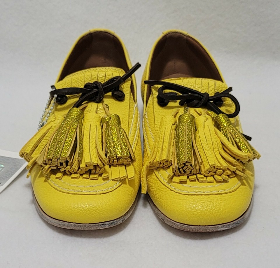 ESSE UT ESSE Women's Tassel Loafer Yllow Gold Shoes Size EU 36 US 6 ...