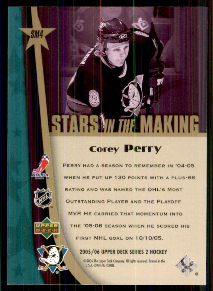 2005-06 Upper Deck Stars in the Making Corey Perry Anaheim Mighty Ducks ...