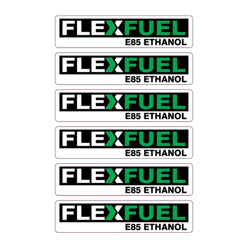 FlexFuel Stickers 6 Pack - Gas E85 Ethanol Safety Car label Vinyl Decal ...