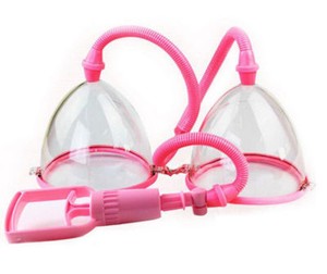 Female Manual Breast Vacuum Pump Breast Enhancer Two Suction Cup ...
