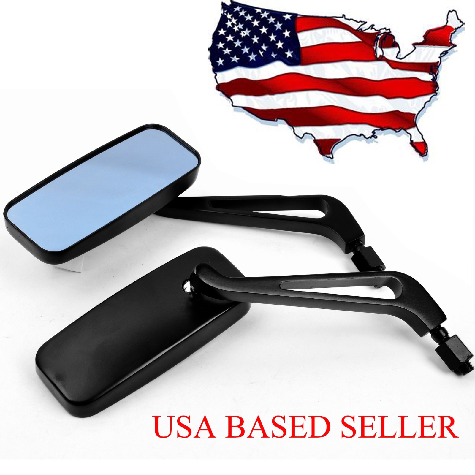 UNIVERSAL MOTORCYCLE RECTANGLE REARVIEW CUSTOM MIRRORS 8MM10MM FOR ...