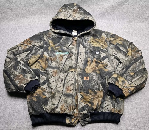 Carhartt Camo Jacket Mens XL Realtree Caterpillar J143 CMO Quilt Lined ...