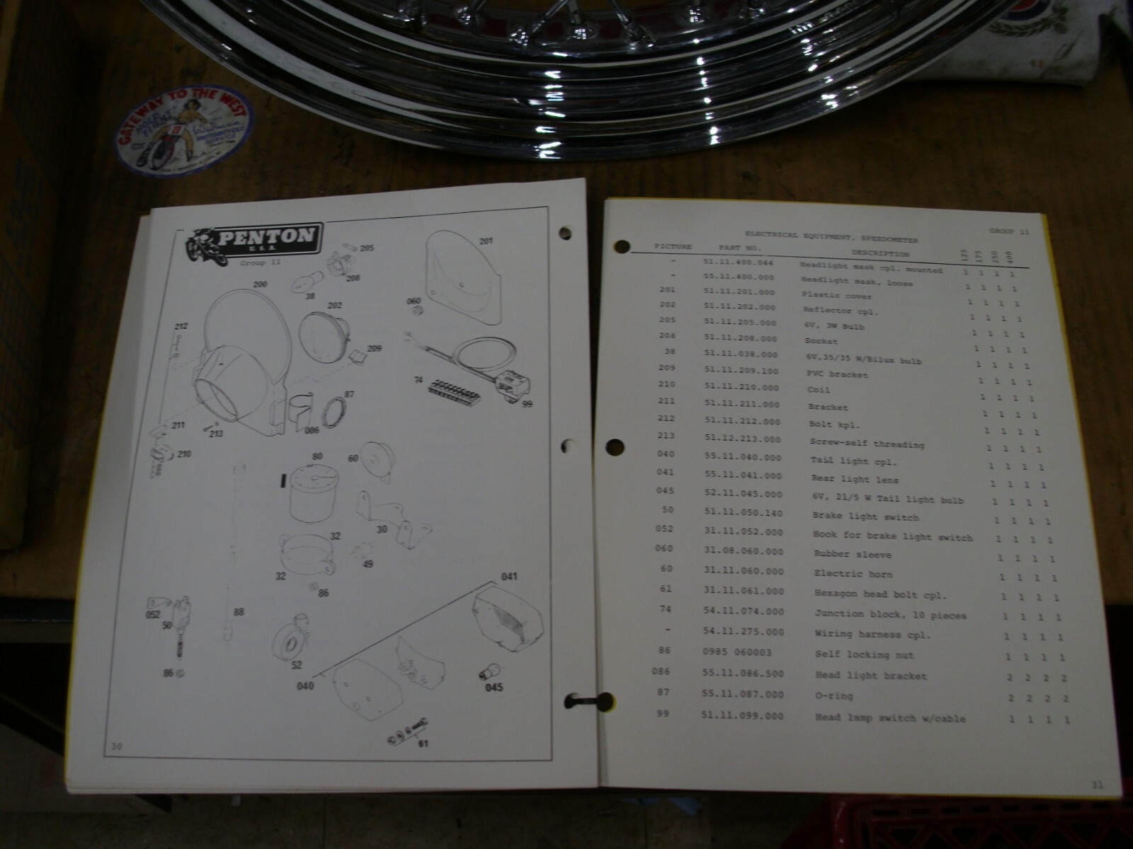 Penton USA GS-6/77 125 175 250 400 Frame & Components Parts Catalog ...