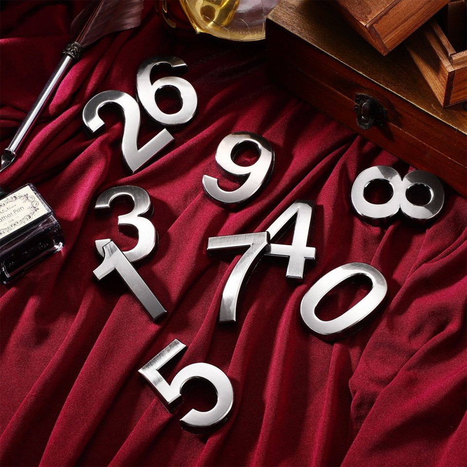 10pcs Modern Number Sign Stereoscopic 0-9 Numbers for KTV Home Mailbox ...