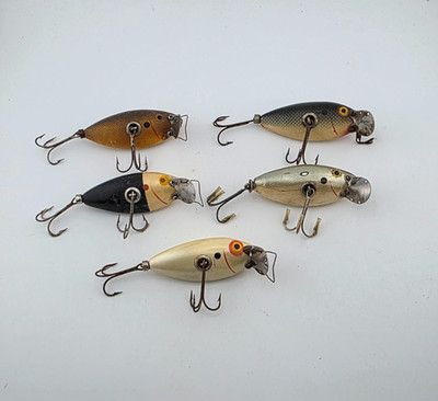 (5) Vintage True Temper Crippled Shad Crankbait Fishing Lures Lot of 5 ...