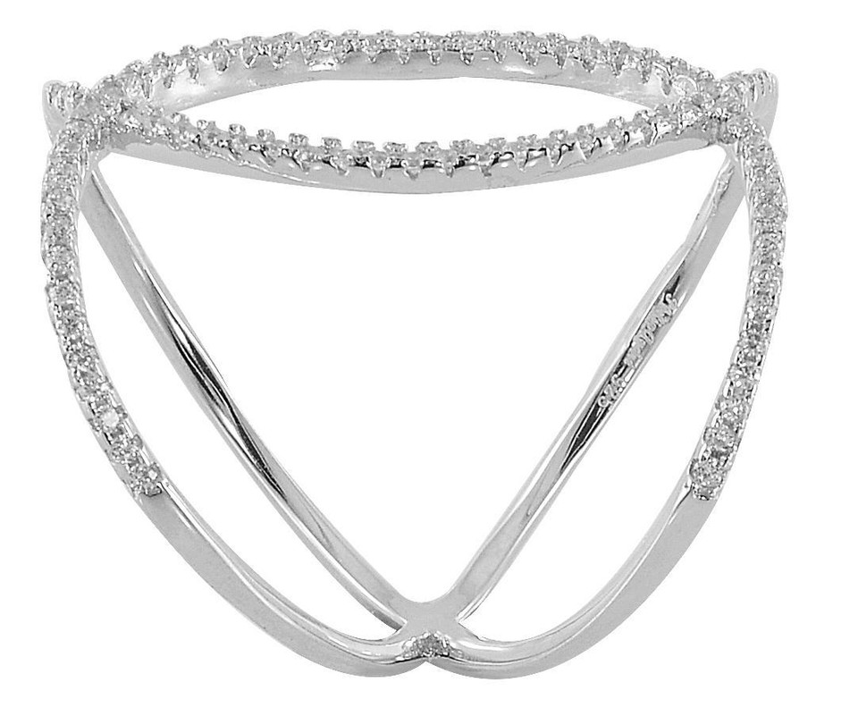 Interlocking Oval Design Interlocking CZ Ring in 925 Sterling Silver | eBay