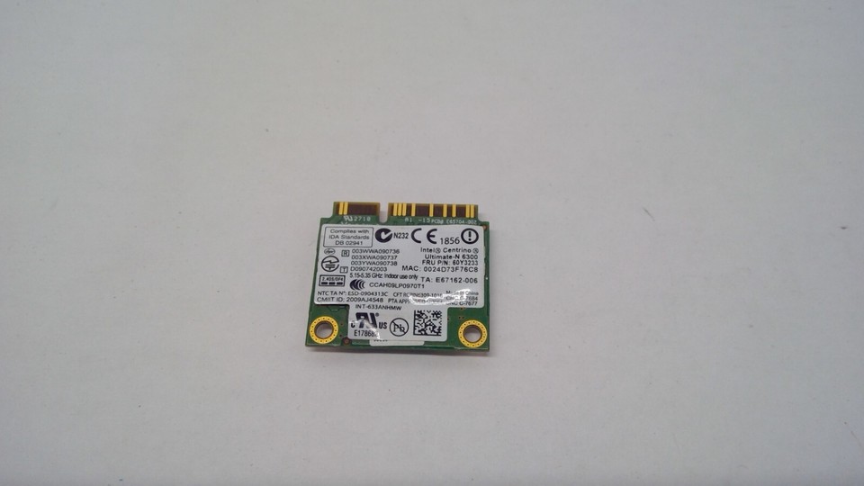 Intel Centrino Ultimate N 6300 WiFi IBM Lenovo HP Wireless Card ...