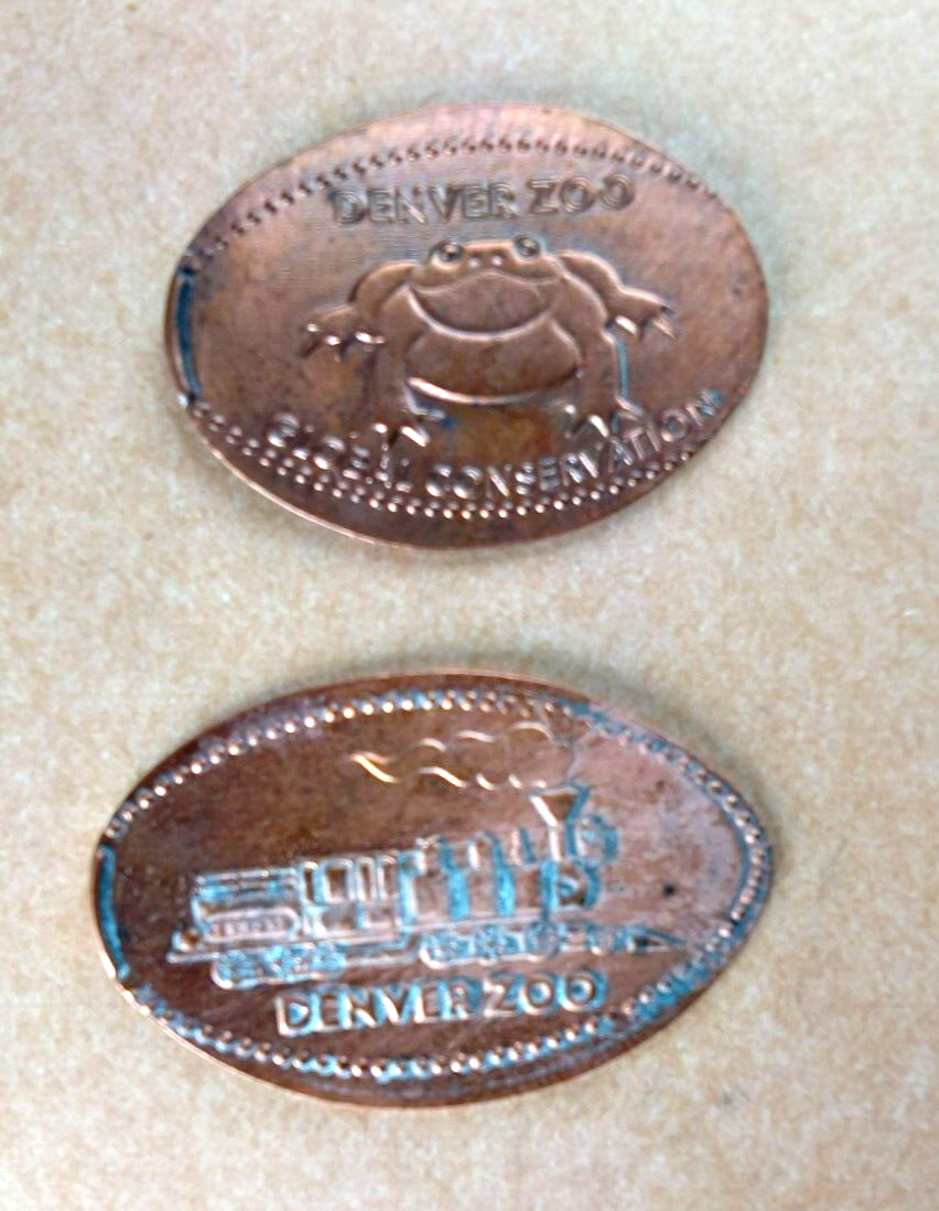 DENVER ZOO Pressed Penny Lot ~ Train & Bullfrog. Global Conservation ...
