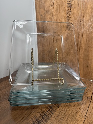 8-Piece Square Clear Glass Plate Set | eBay