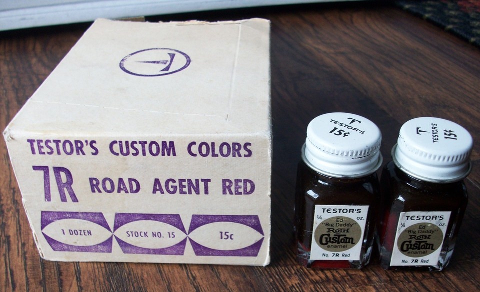 RARE Vintage Testor's Ed Big Daddy Roth ROAD AGENT RED Paint 2 Bottles ...