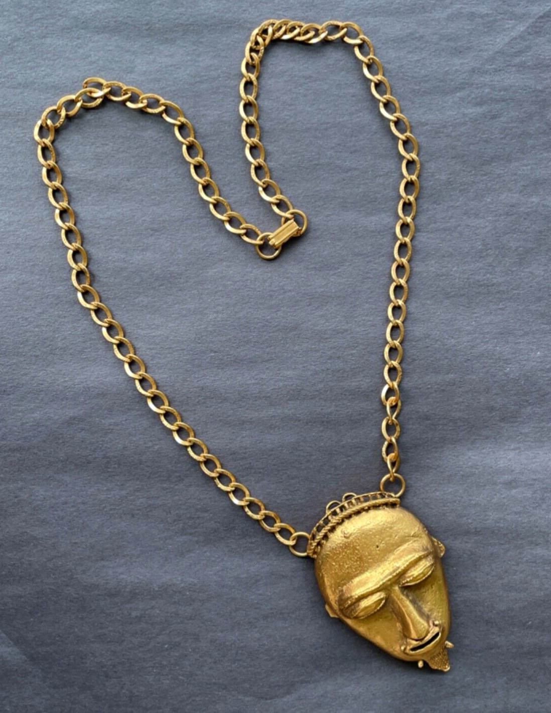 ALVA MUSEUM REPLICAS VINTAGE BRASS PENDANT NECKLACE G… - Gem