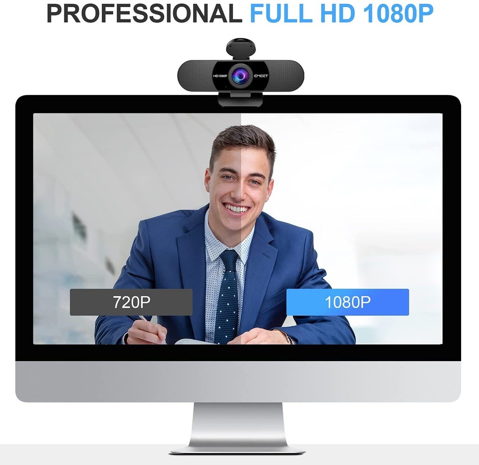 EMEET C960 1080P HD Webcam with Microphone for Online Classes/Zoom ...