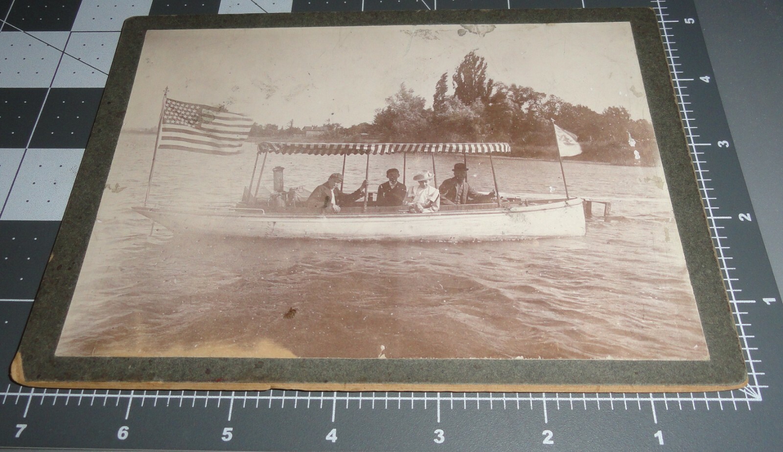 1900's Tramp Steamer BOAT w/ 45 STAR USA FLAG Jungle Cruise Style ...