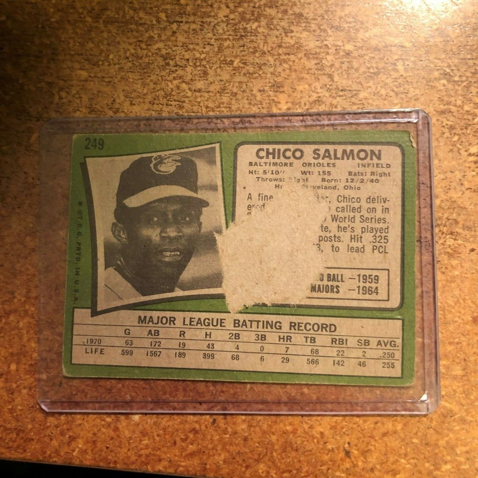 1971 Topps Baseball # 249 Chico Salmon | eBay