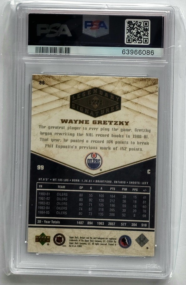 2004 Upper Deck Wayne Gretzky Legendary Signatures #88 PSA 10 | eBay