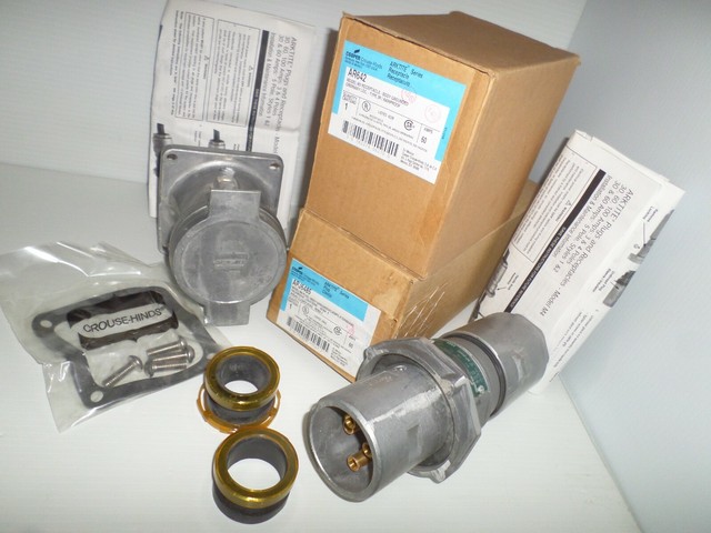 Cooper Crouse Hinds Apj6485 60-amp Pin&sleeve Welder Plug 600v 3 Wire 4 ...