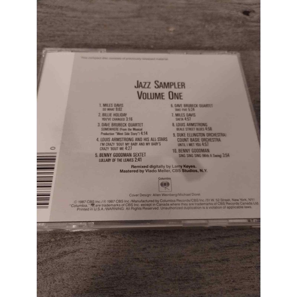 Jazz Sampler Volume One Columbia Jazz Masterpieces CD | eBay