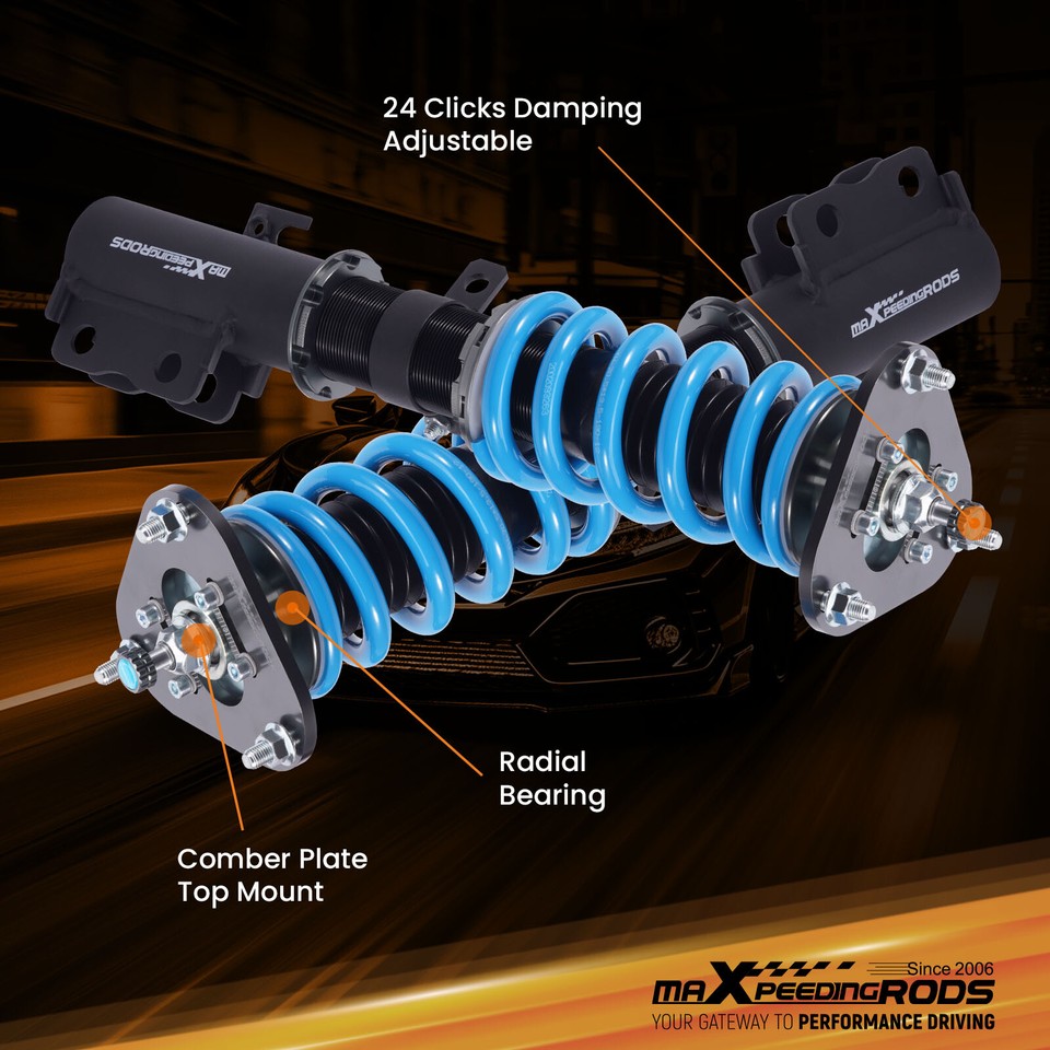Full Coilovers w/ 24 Way Dampers For Toyota Corolla 03-08 Matrix ...
