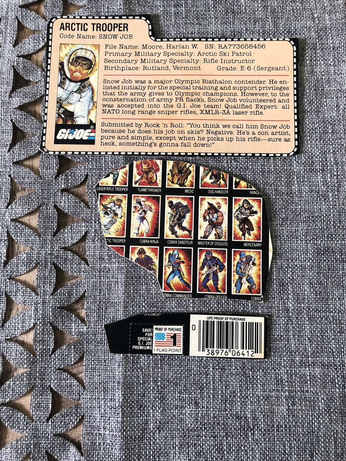 Vintage GI Joe File Card- Snow Job Arctic Trooper-Card Only | eBay