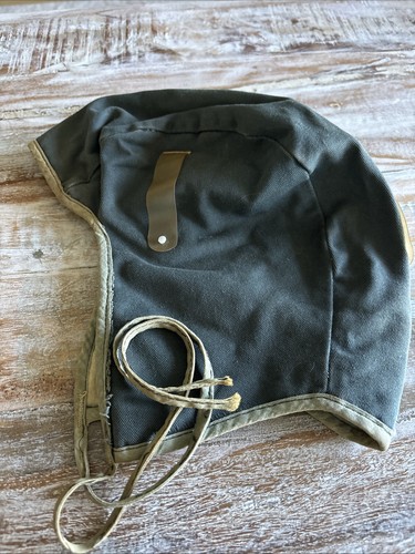 Vintage Aviator Pilots Skull Cap Military Helmet Liner Green | eBay