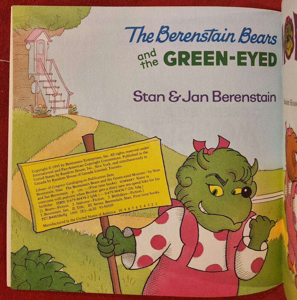 Random House The Berenstain Bears And The Green-Eyed Monster 1995 ...