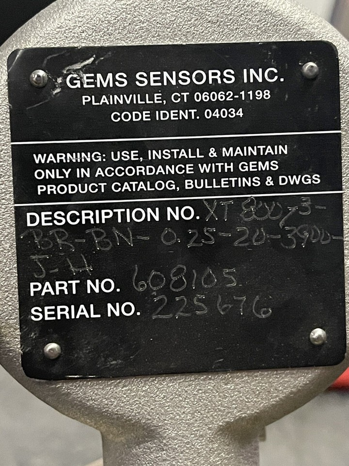 GEMS SENSORS XT-800 SERIES 4-20 mA CONTINUOUS TANK LEVEL TRANSMITTER | eBay