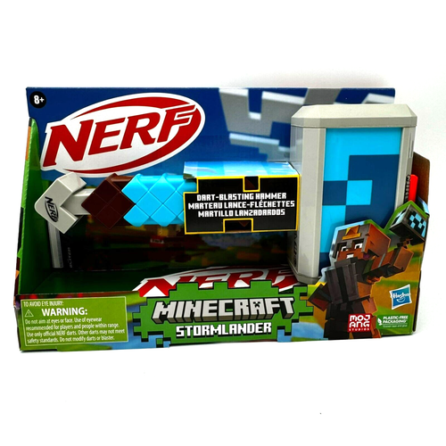NERF BRAND NEW Minecraft Stormlander Dart Blasting Blue Hammer FREE SHIPPING | eBay