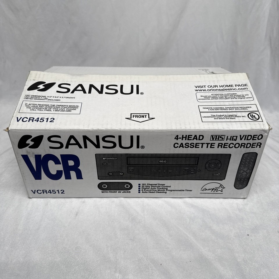 SANSUI VCR 4512 4-Head VHS HQ New in Open Box 755805810520| eBay