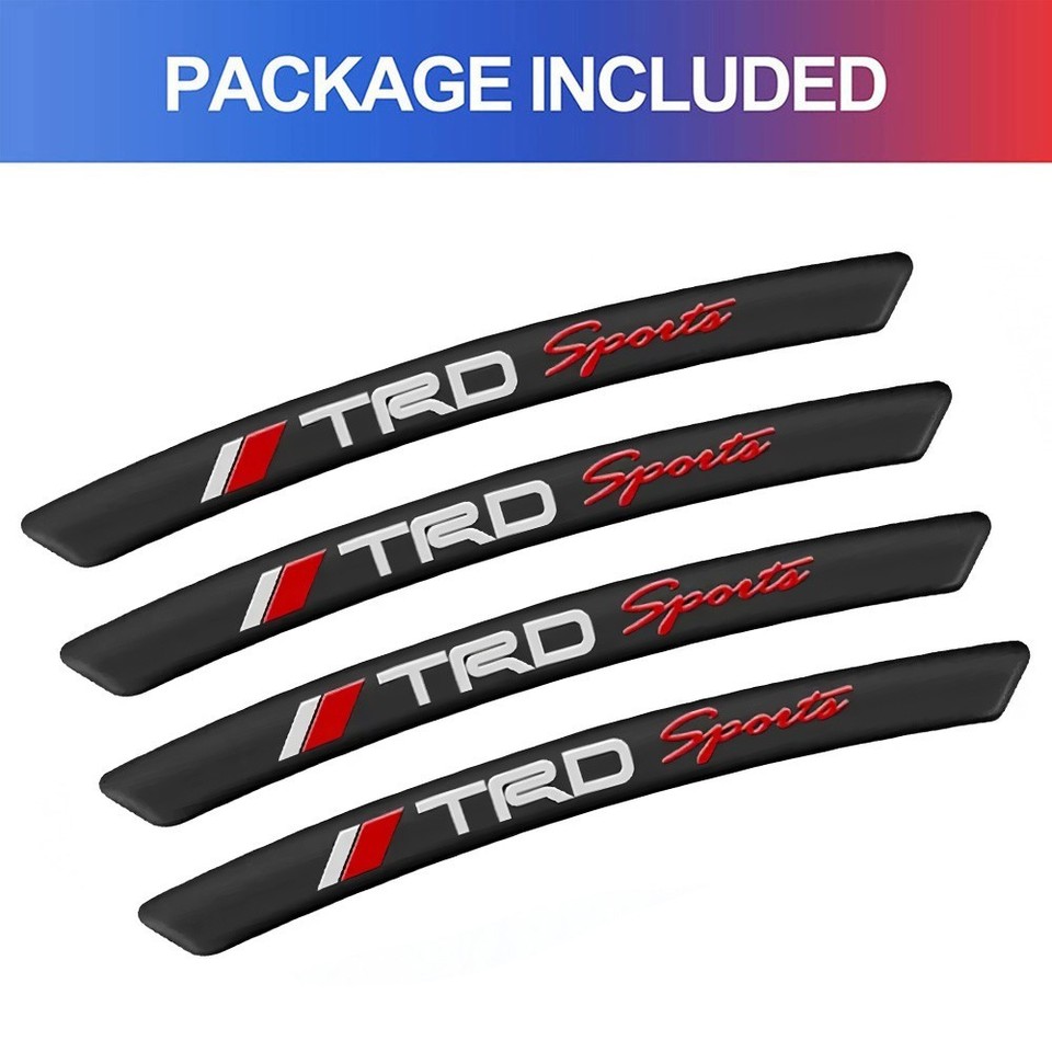4x Universal Car Sport Wheels Rim 3D Decal Emblem Black Sticker Badge ...