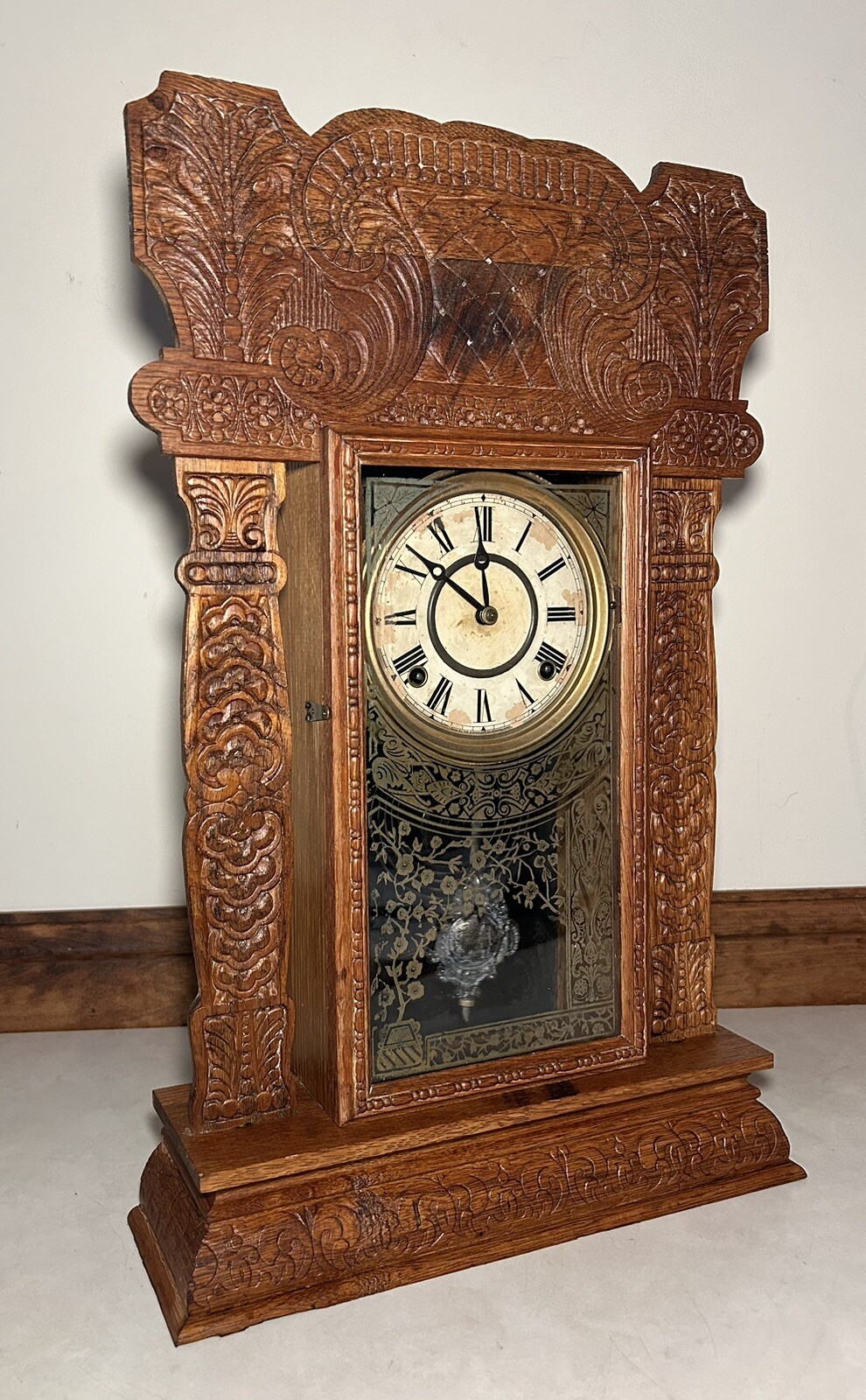 Ingraham Pressed Wood Gingerbread Kitchen Mantel Table Clock | eBay