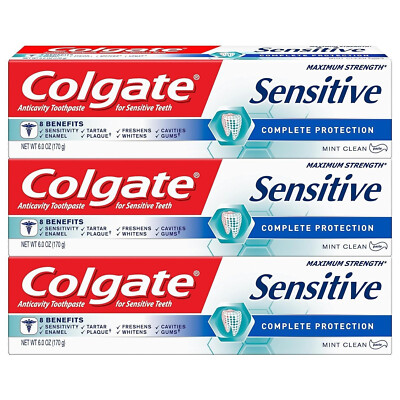Colgate Sensitive Toothpaste, Complete Protection, Mint - 6 Ounce (Pack ...