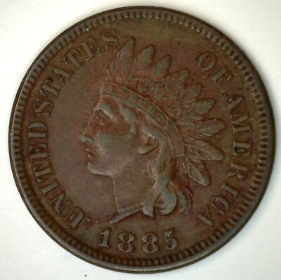 1885 Indian Head Cent Penny XF 1c Coin Extra Fine Circulated ...