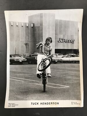 TUCK HENDERSON-BICYCLE PHOTO-JC PENNY-MANAGER JIM DONOHO SIGNED ...