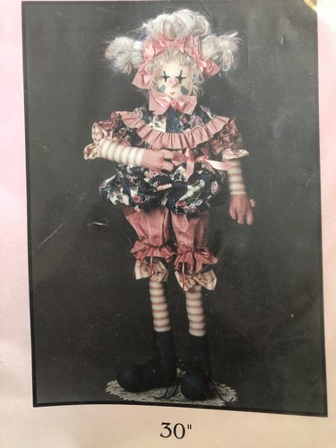 Diddley Bows 30” Clown Pear Blossom Patterns Soft Doll Uncut 1990 | eBay