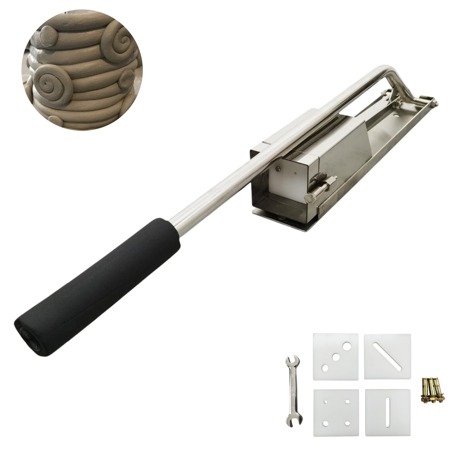 DIY 4 Dies Soft Clay Bar Extruder Mud Squeezer Molder For Pottery ...