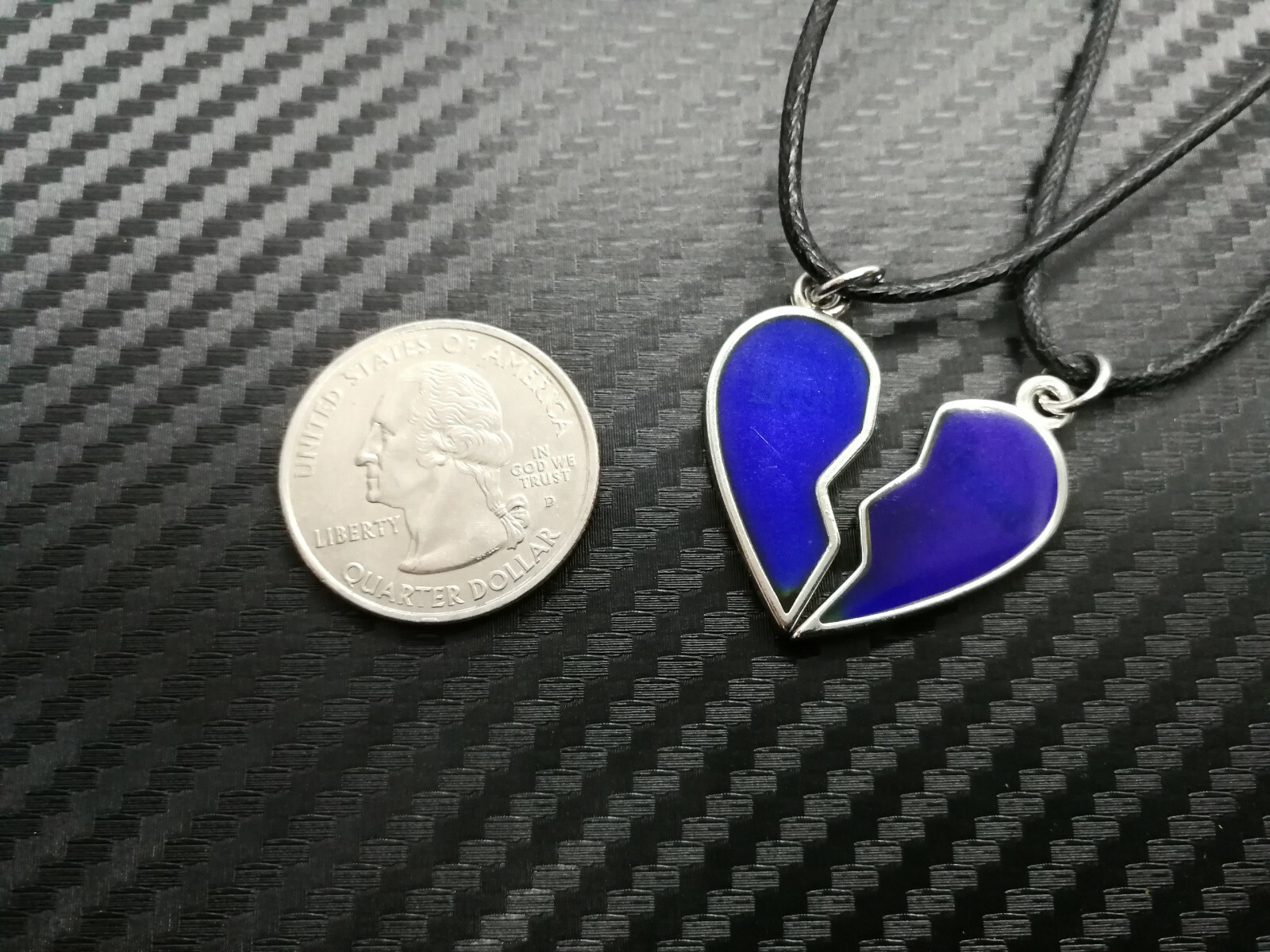 BEST FRIEND Mood Necklace Color Change Yin Yang 2 Pendants Set BFF ...