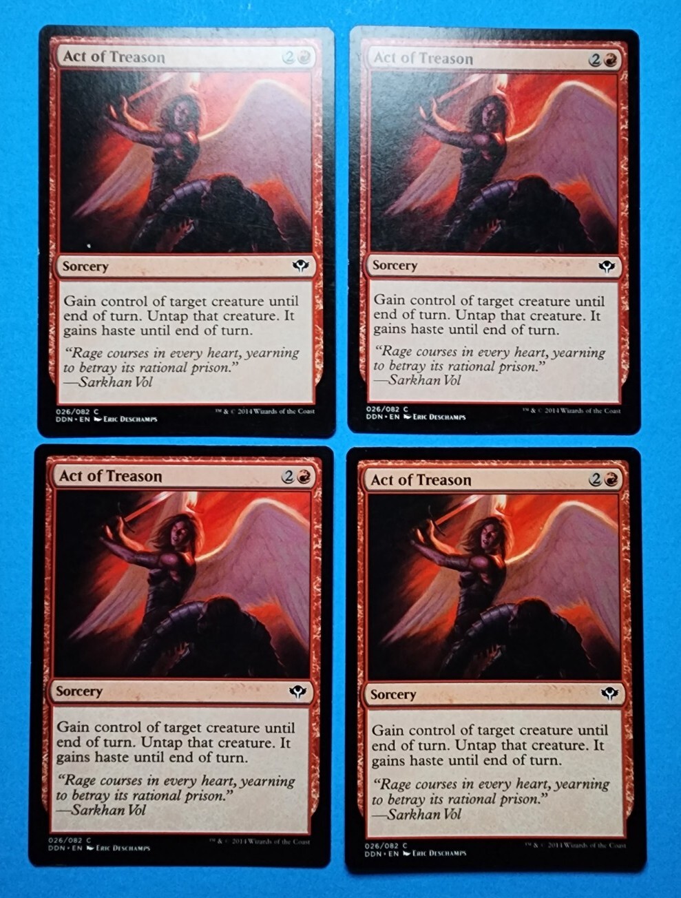 4x Act of Treason Duel Decks Speed vs Cunning Mtg Magic Card Sorcery ...