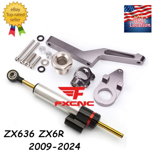 For Kawasaki Ninja ZX636 ZX6R 2009-2025 Steering Damper Stabilizer ...